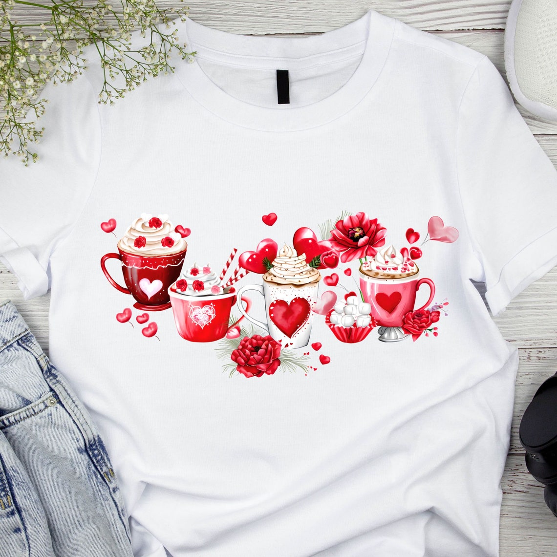 Coffee Cups Valentine Clipart, Red Coffee PNG, for Coffee Lovers ...