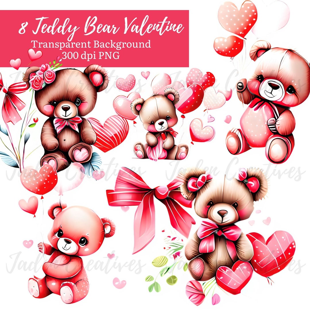 Teddy Bear Clipart, Teddy Bear Valentine PNG, Cute Teddy Bear Clipart ...