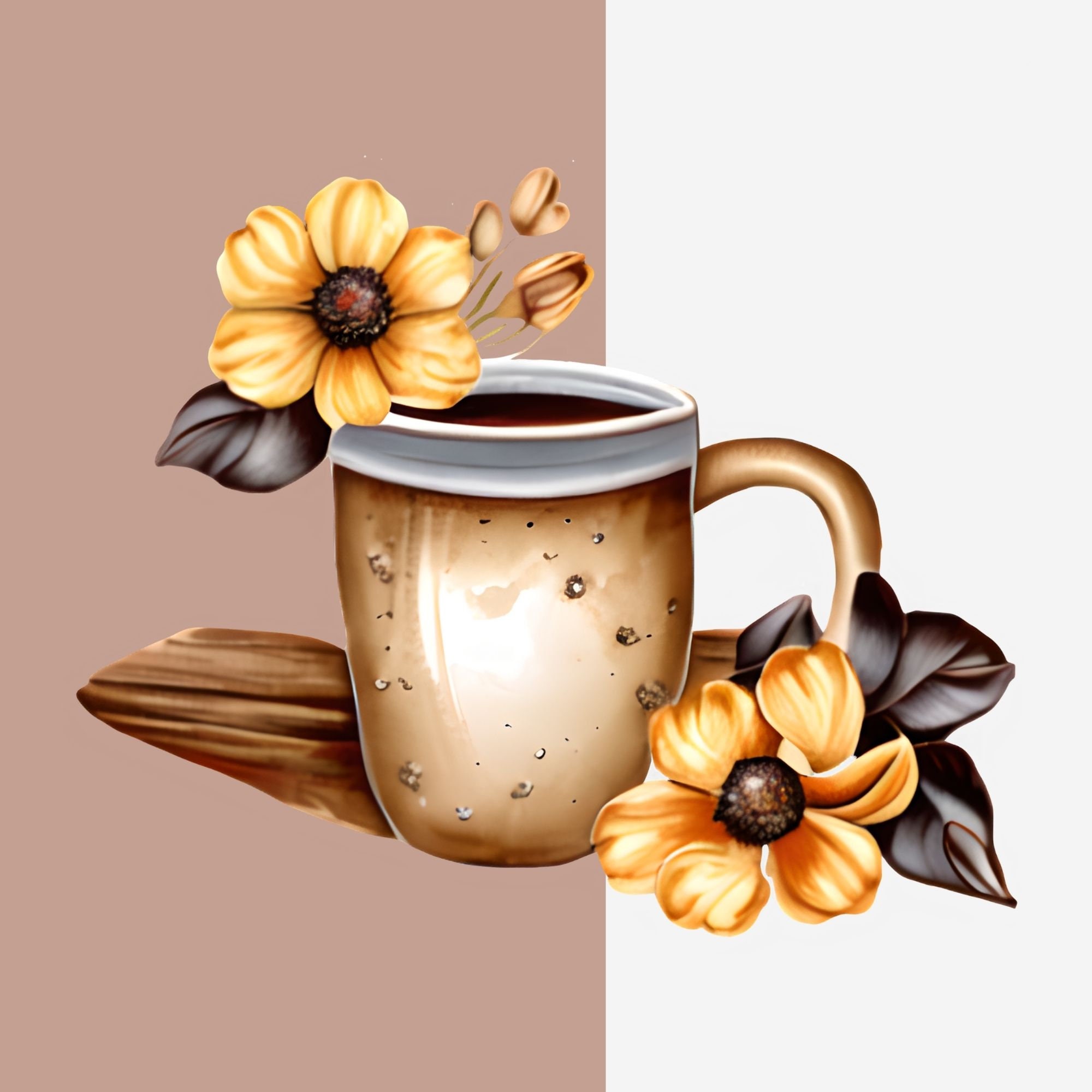 Coffee Mug Clipart, Rustic Coffee Cup PNG, for the Coffee Lovers ...
