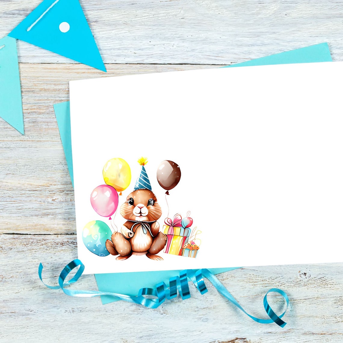 Party Bunny Clipart, Bunny Birthday Clipart, Watercolor Bunny Clipart ...