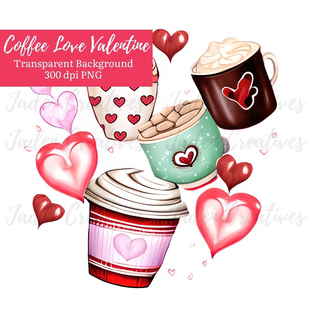 Coffee Valentine Clipart, Red Coffee PNG, for Coffee Lovers Clipart ...
