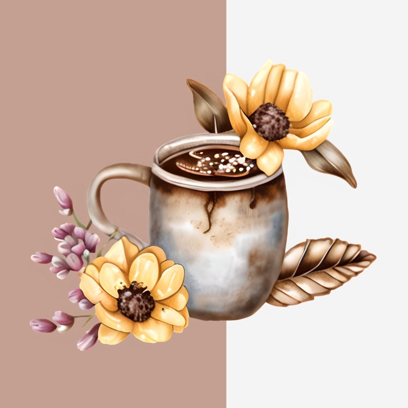 Coffee Mug Clipart, Rustic Coffee Cup PNG, for the Coffee Lovers ...