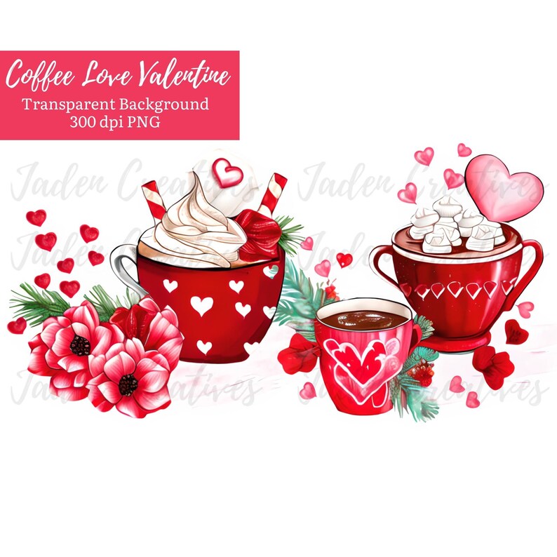 Coffee Valentine Clipart, Red Coffee PNG, for Coffee Lovers Clipart ...