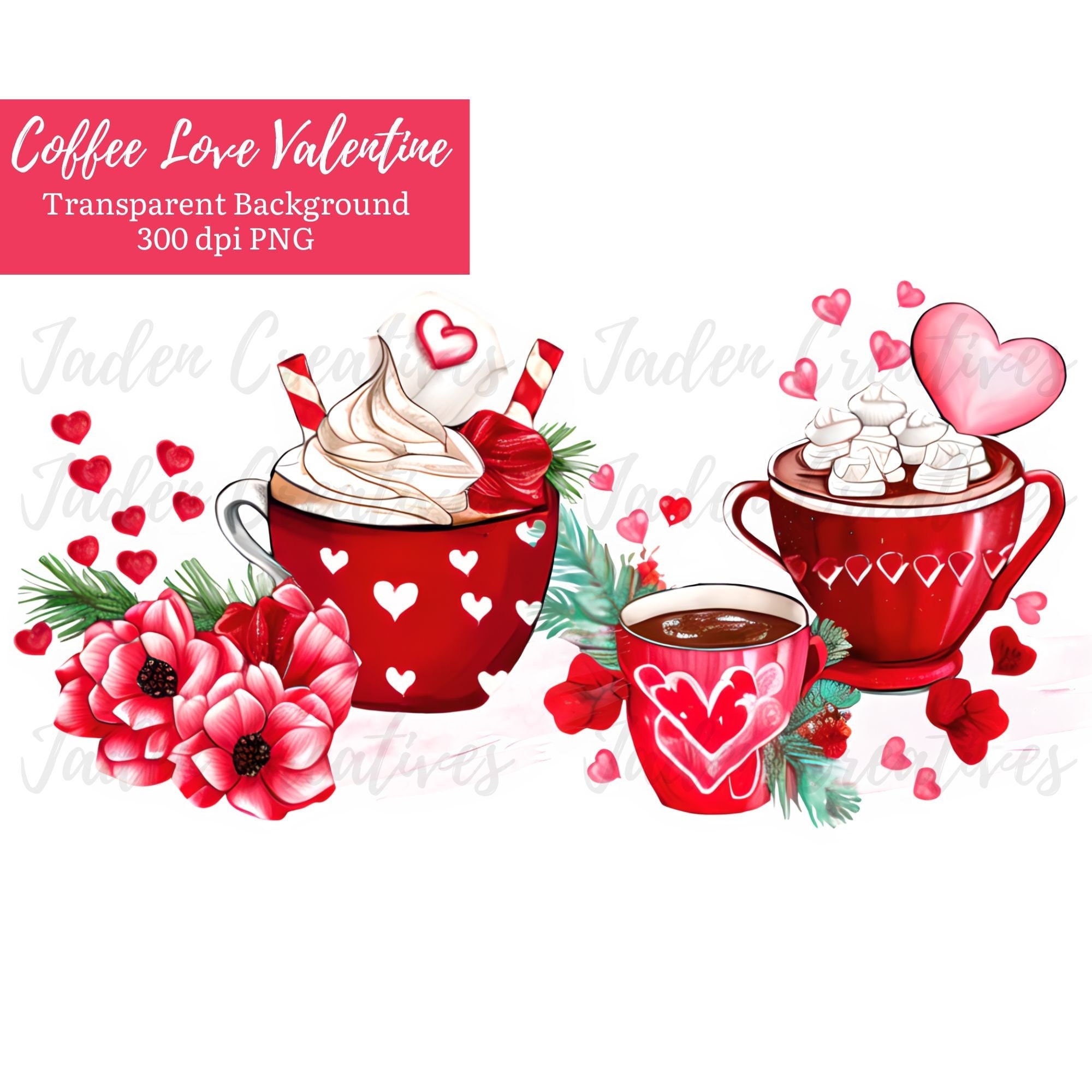 Coffee Valentine Clipart, Red Coffee PNG, for Coffee Lovers Clipart ...