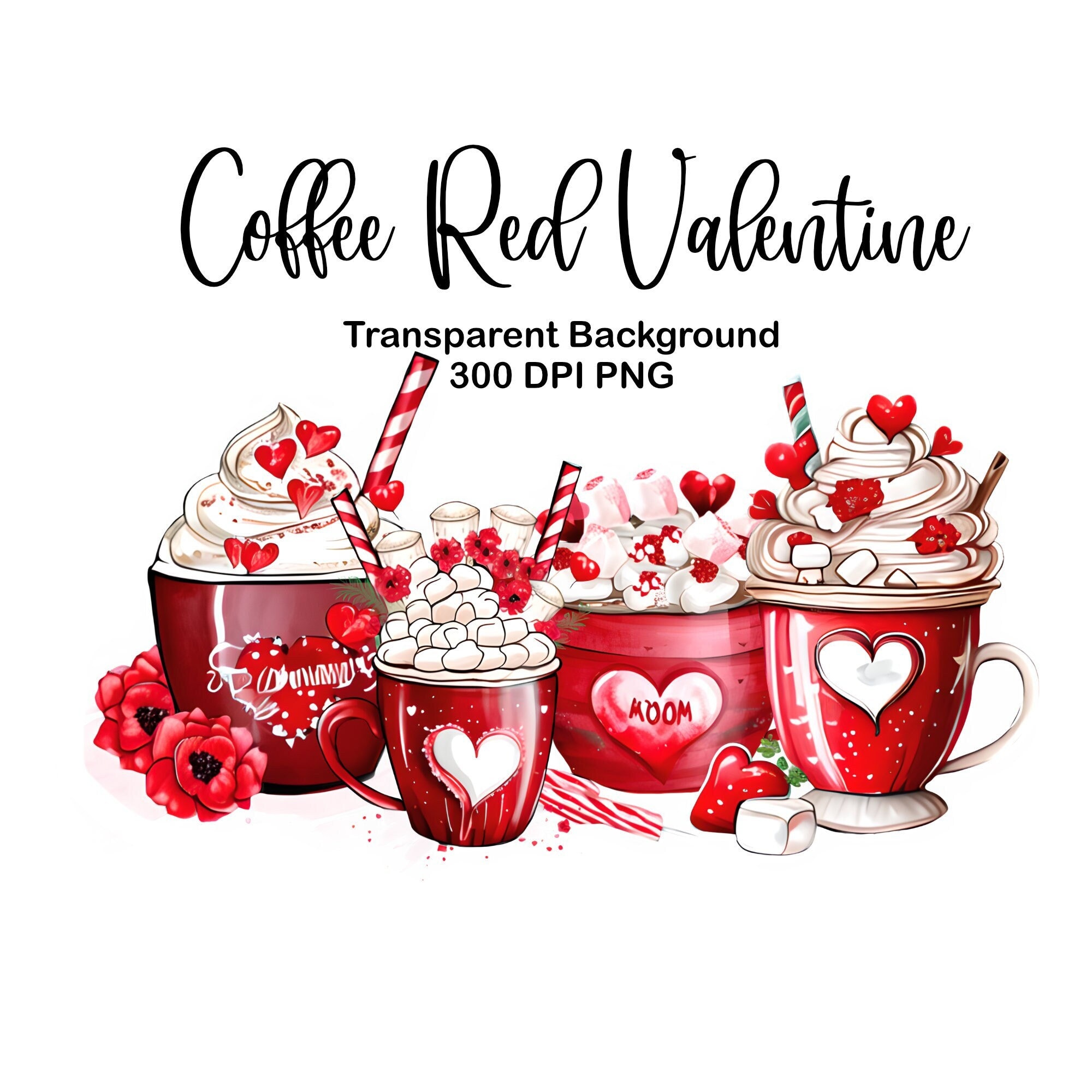 Coffee Valentine Clipart, Red Coffee PNG, for the Coffee Lovers Clipart ...