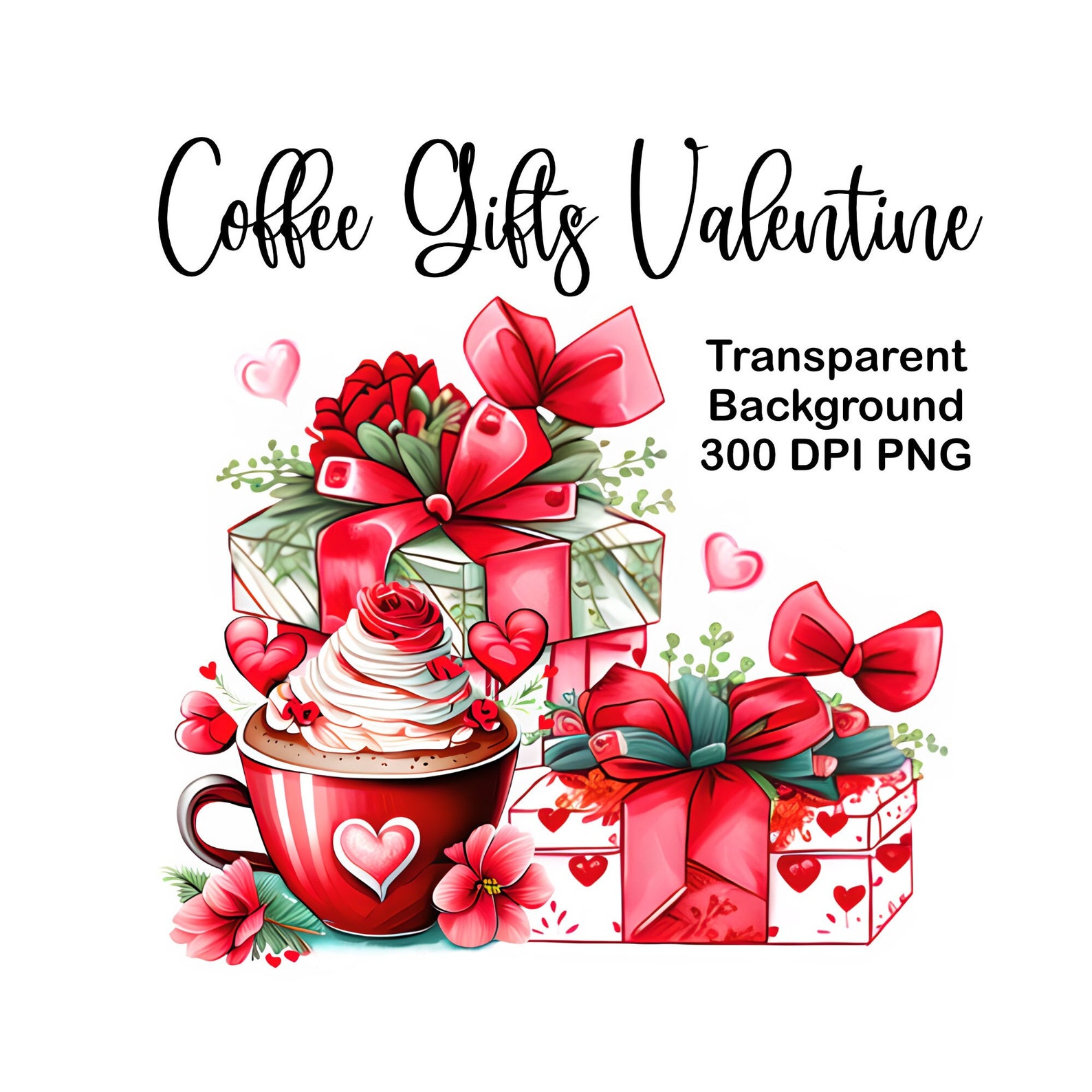 Coffee Valentine Clipart, Coffee Gifts PNG, for the Coffee Lovers ...