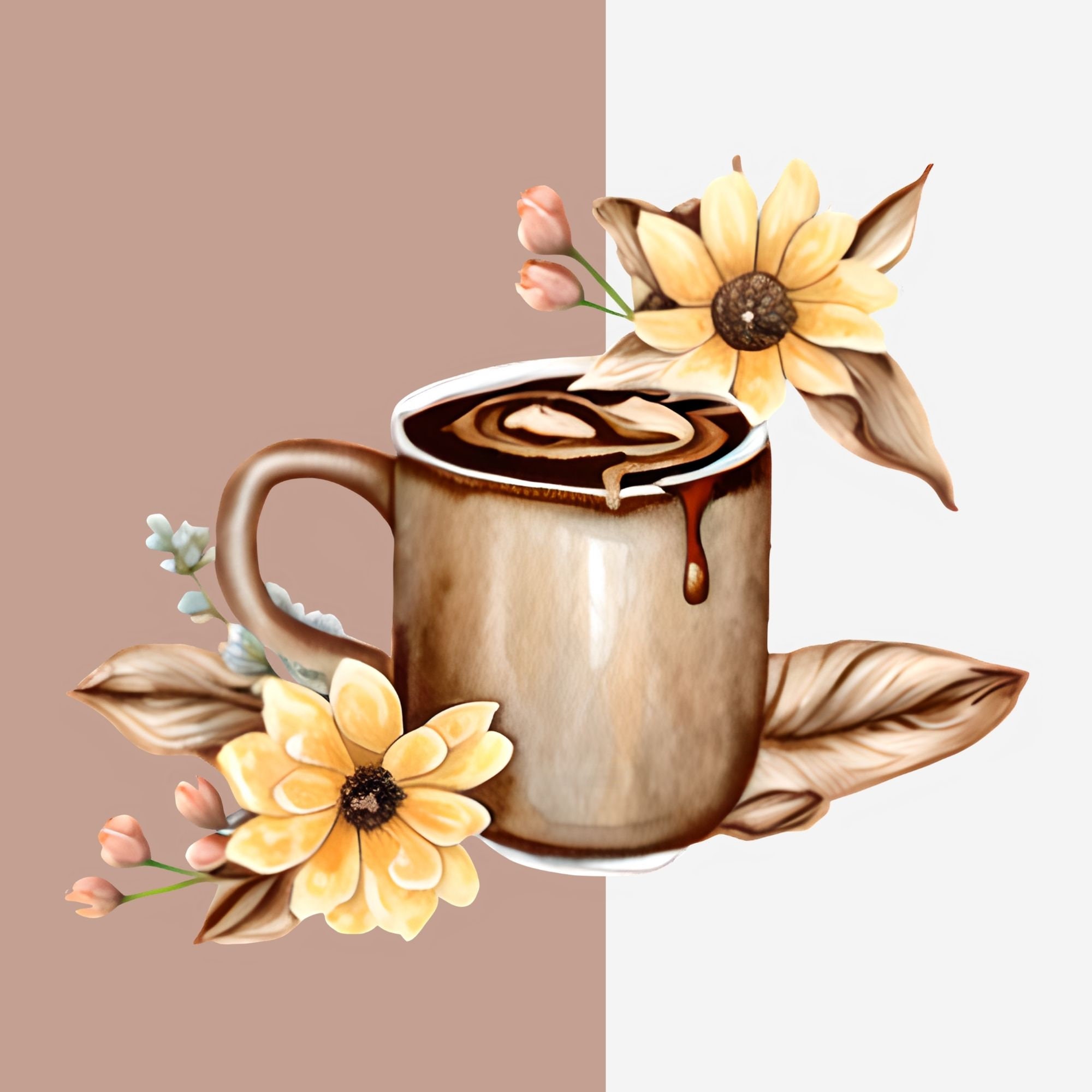 Coffee Mug Clipart, Rustic Coffee Cup PNG, for the Coffee Lovers ...