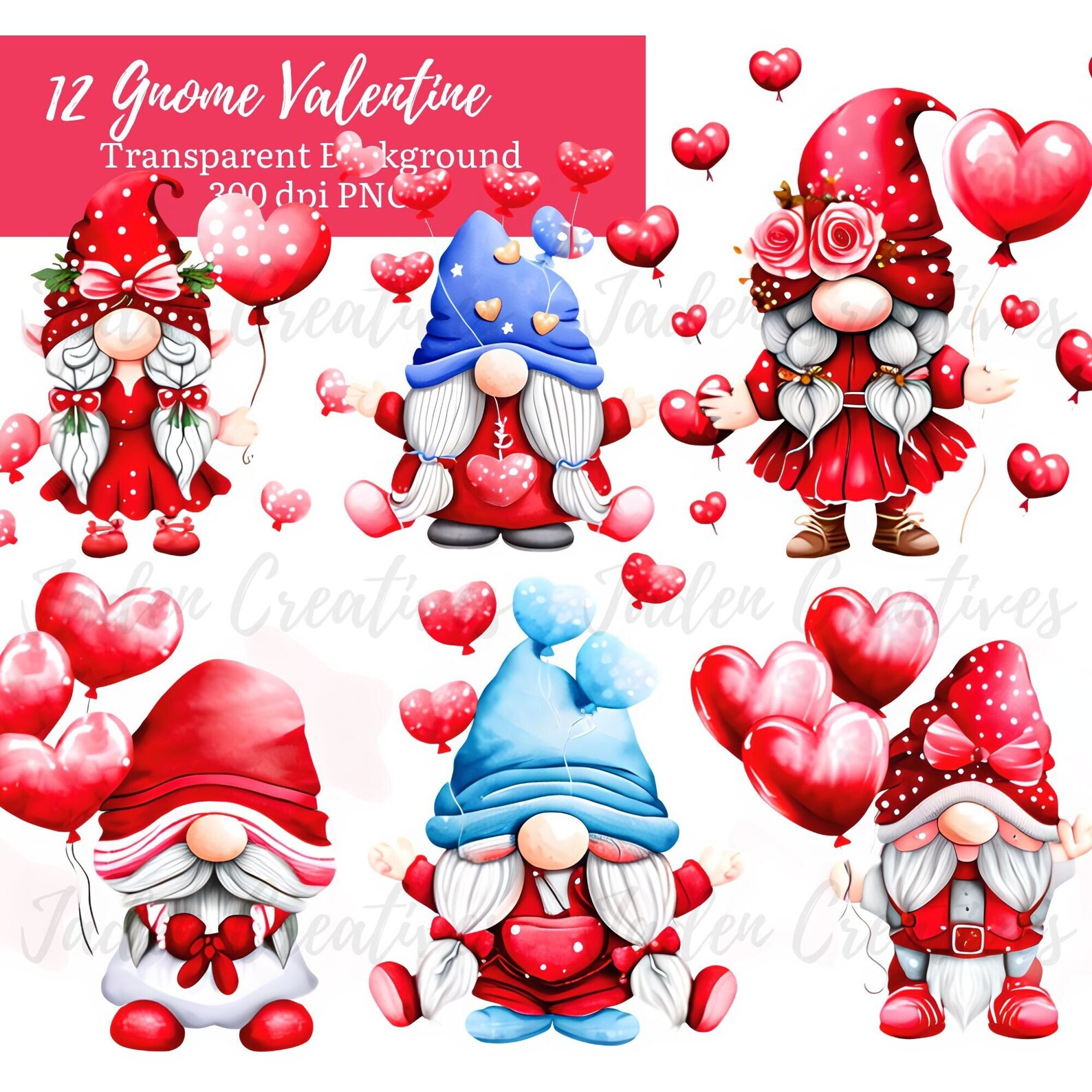 Gnome Valentine Clipart, Valentine Gnome PNG, Cute Gnome Valentine ...