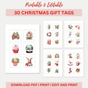 Printable Advent Calendar, Customizable Christmas Gift Tags, Christmas ...