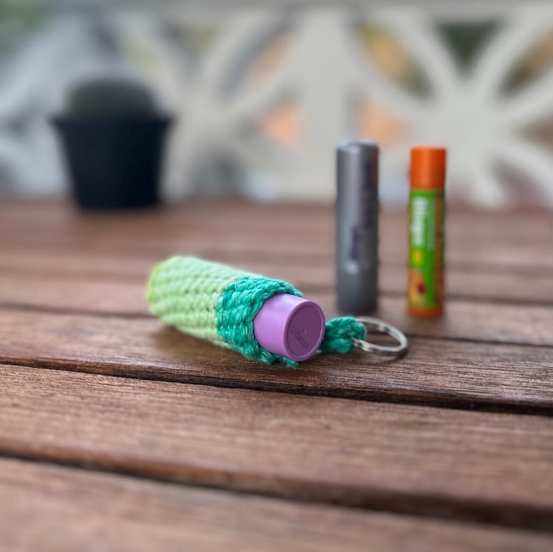 Crochet Chapstick Keychain, Crochet Lip Balm Keychain, Chapstick ...