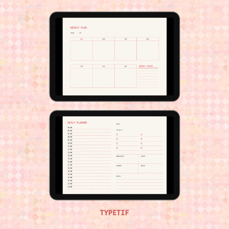 2025 2024 Undated Goodnotes Digital Planner Monthly Weekly Daily ...