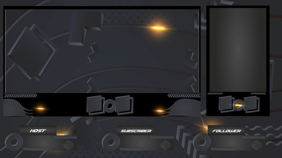 Futuristic Overlay Set for Streaming Platforms Screens, Panels, Alerts ...