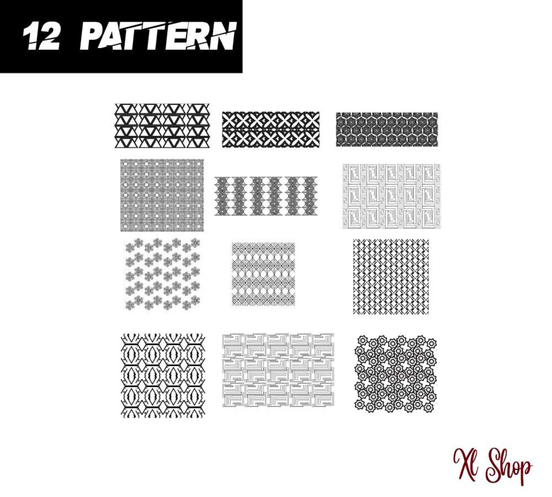 SVG Pattern Bundle 12 Unique Designs for Laser Cutting, Vinyl Crafts ...