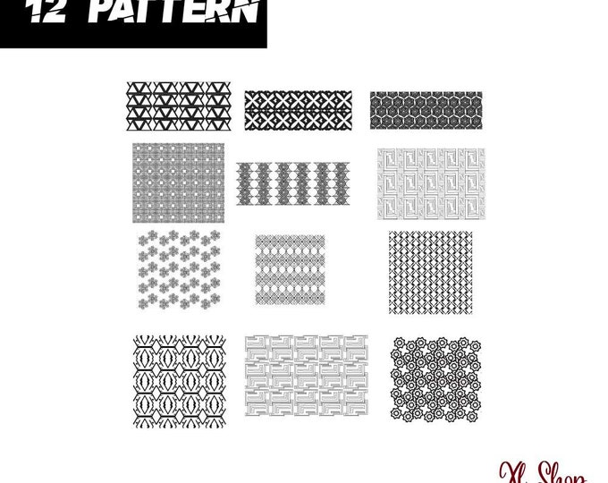 SVG Pattern Bundle 12 Unique Designs for Laser Cutting, Vinyl Crafts ...