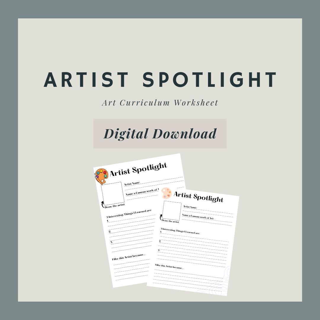 Elementary Artist Spotlight Worksheet | Art Curriculum Worksheet ...