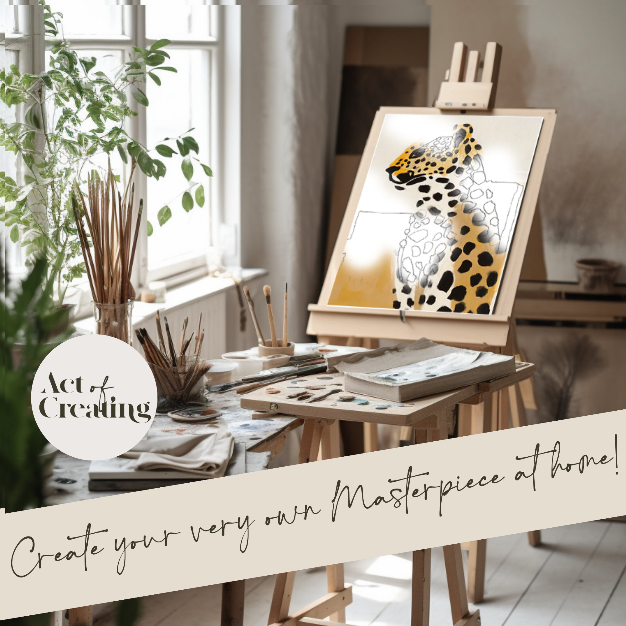 Leopard Printable Artwork Template Digital Download Animals Painting ...