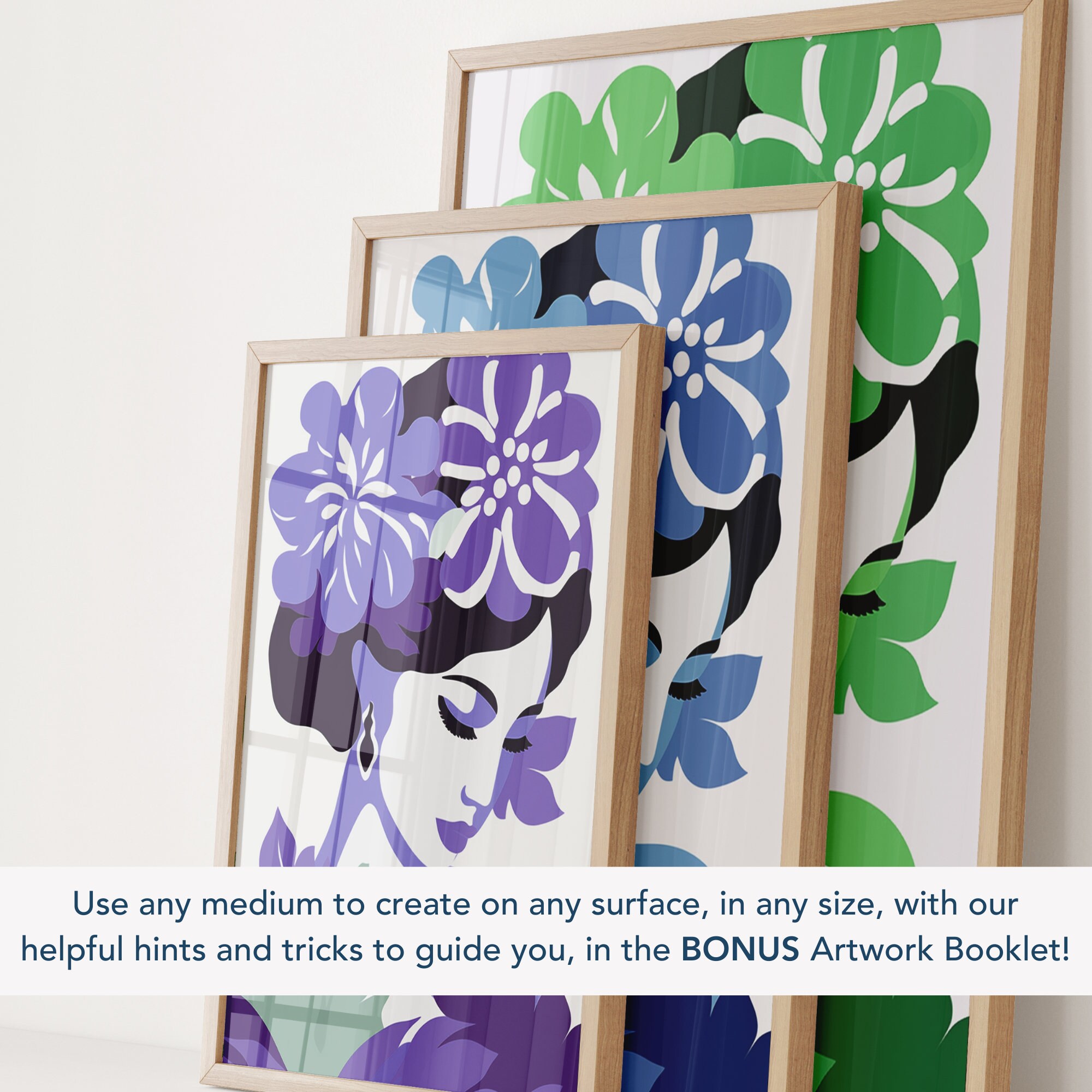 Printable Trace Artwork Template Hydrangea Lady Instant Download ...