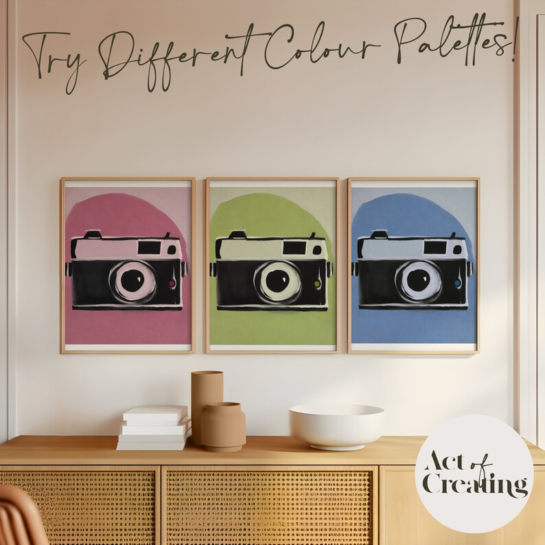 Camera Printable Artwork Paint Template Perfect for Your Paint and Sip ...