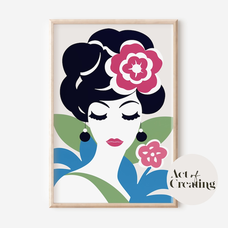 Printable Trace Artwork Template Carnation Lady Instant Download ...