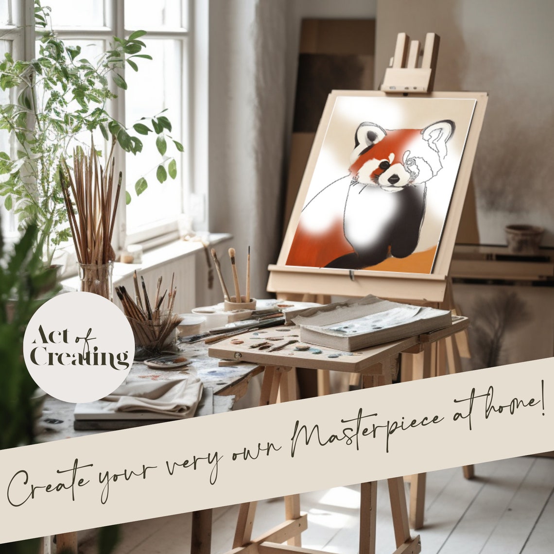 Red Panda Printable Artwork Template Digital Download Printable Red ...