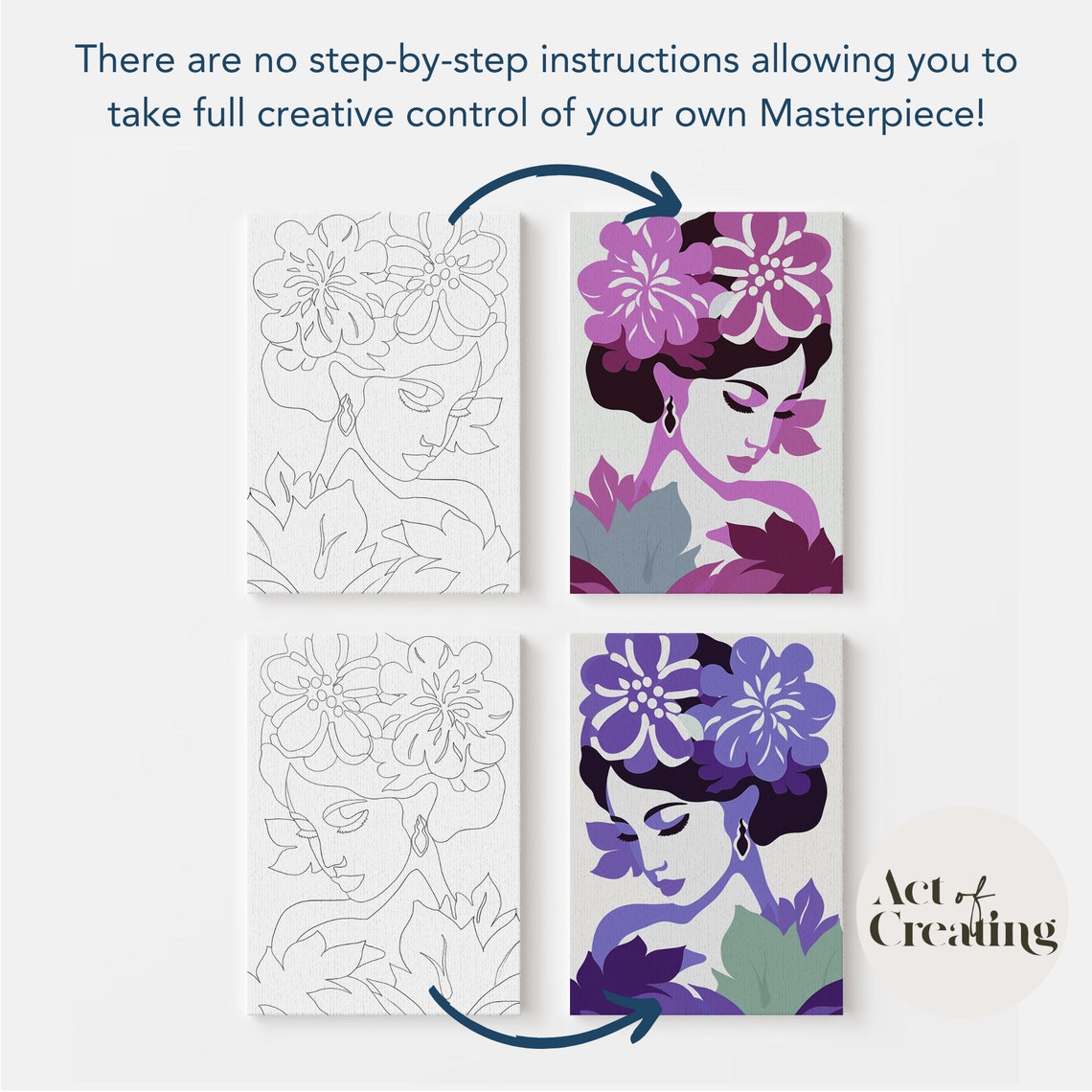 Printable Trace Artwork Template Hydrangea Lady Instant Download ...