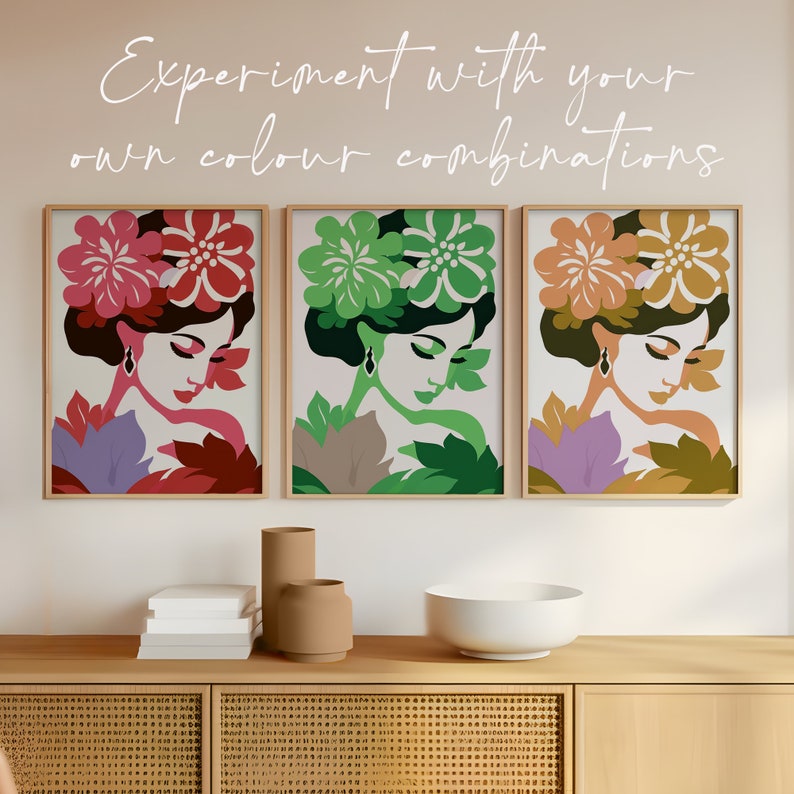 Printable Trace Artwork Template Hydrangea Lady Instant Download ...