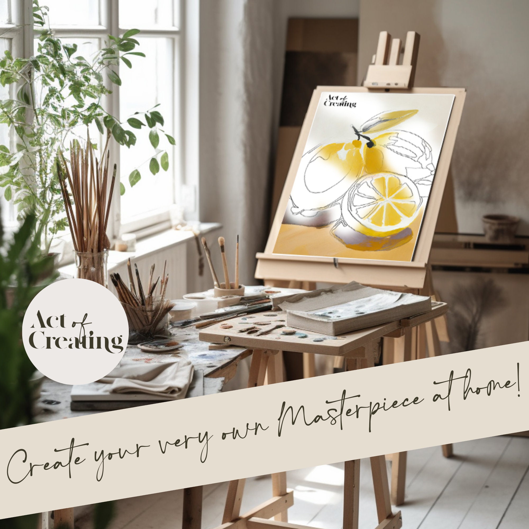 Lemons Printable Artwork Template Digital Download Unique Artwork ...