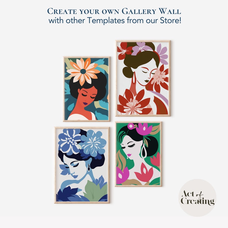 Printable Trace Artwork Template Hydrangea Lady Instant Download ...