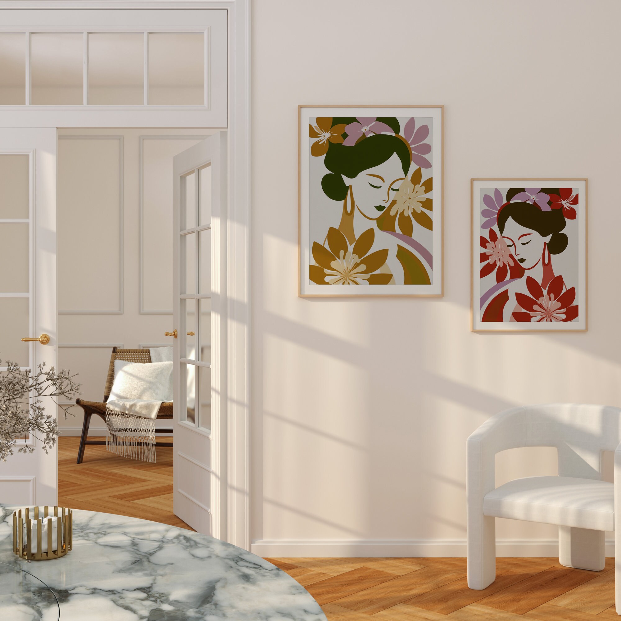 Printable Trace Artwork Template Orchid Lady Instant Download Tracing ...