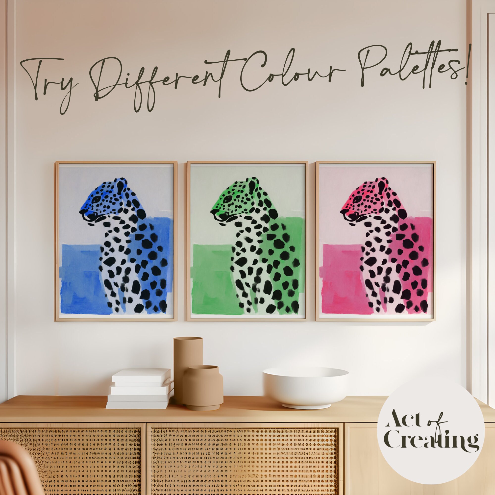 Leopard Printable Artwork Template Digital Download Animals Painting ...