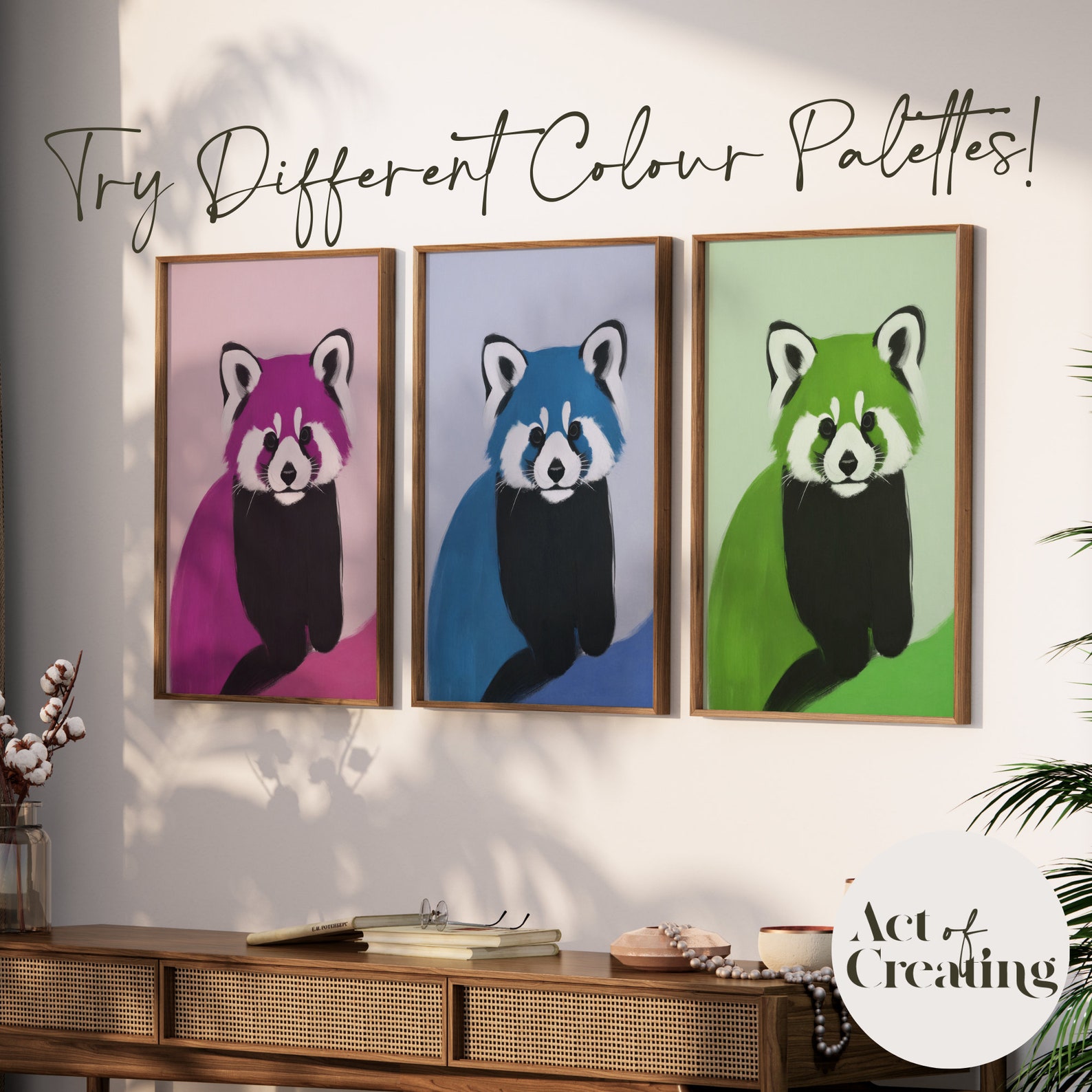 Red Panda Printable Artwork Template Digital Download Printable Red ...