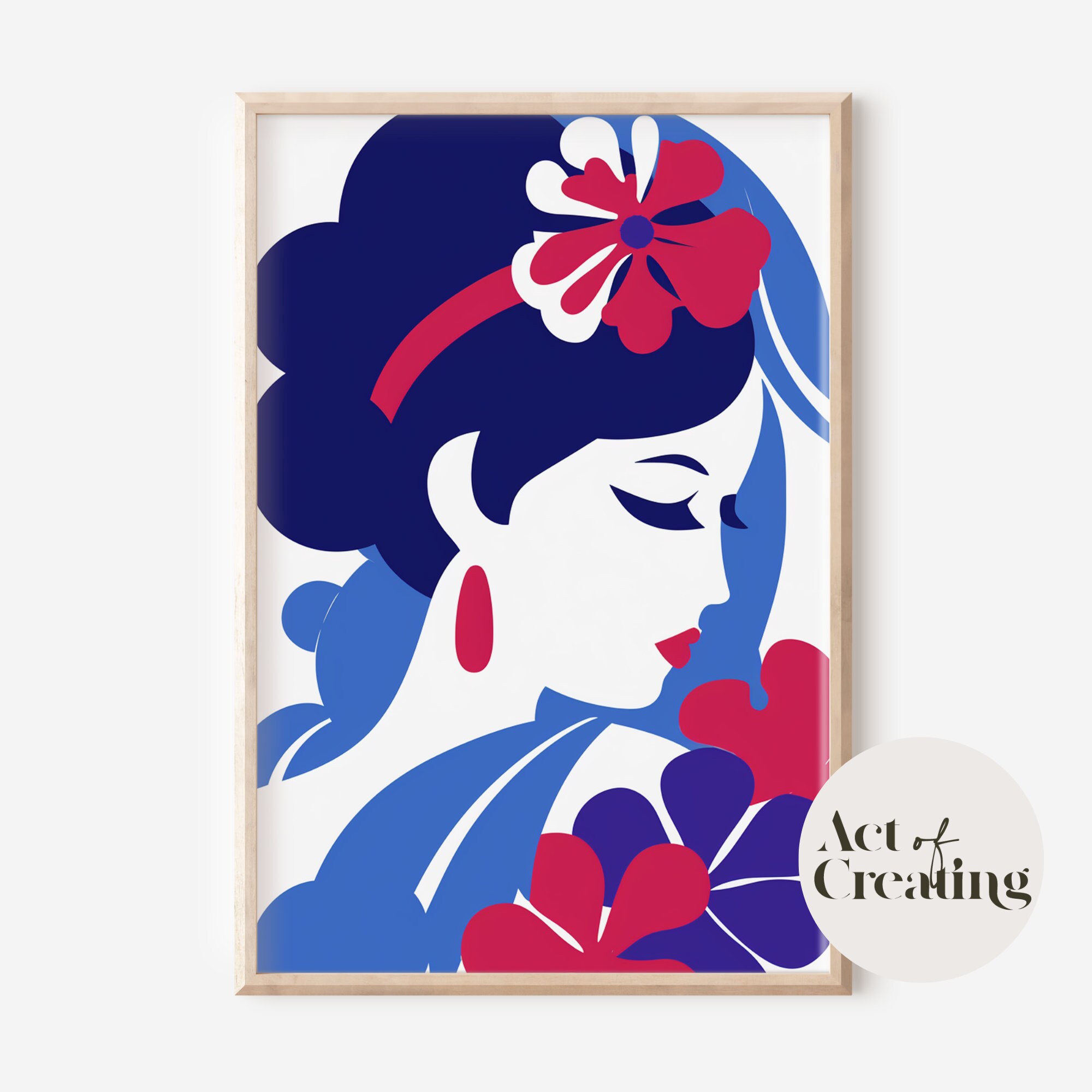 Printable Trace Artwork Template Geranium Lady Instant Download Tracing ...