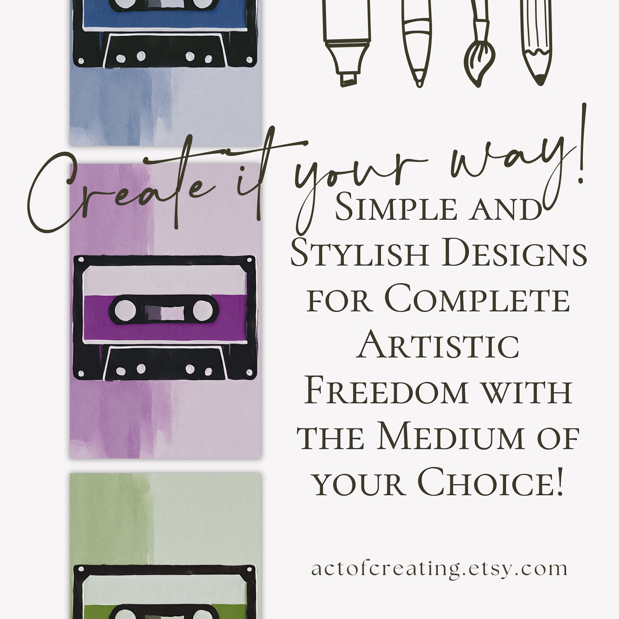 Cassette Tape Printable Artwork Template Digital Download Perfect for ...