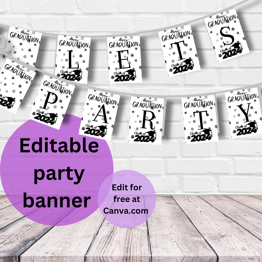 Graduation Bunting Editable in Canva Template for Graduate Class of ...