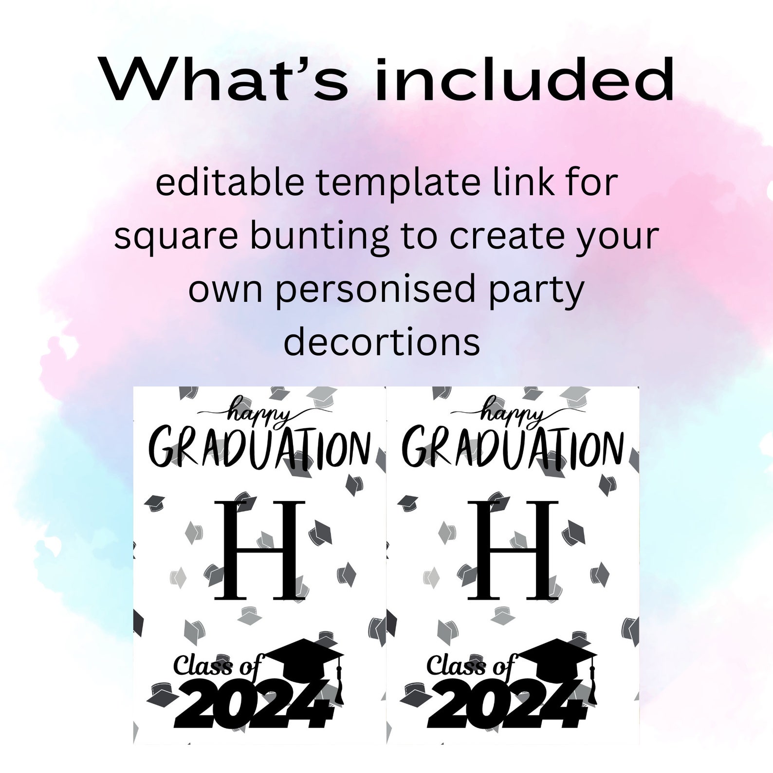 Graduation Bunting Editable in Canva Template for Graduate Class of ...