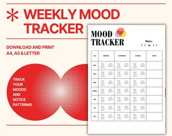 Weekly Mood Tracker Download Template - Etsy