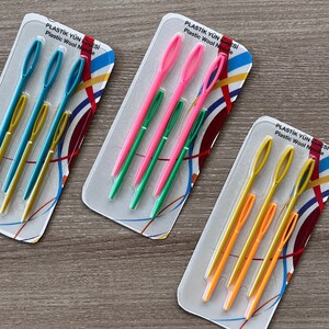 Set of 6 Plastic Yarn Needles, Tapestry Needles, Crochet Knitting ...