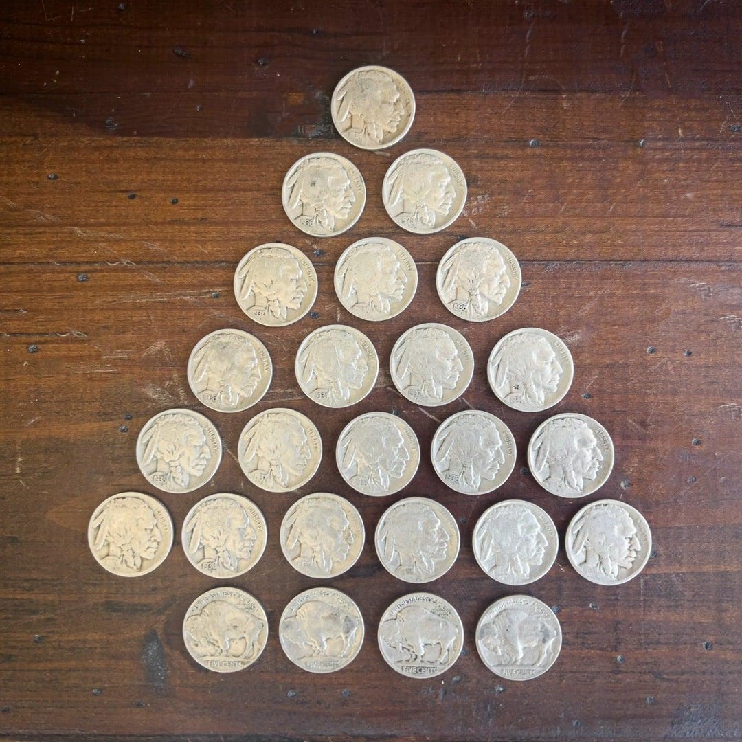 25 Count Buffalo Nickels | Grab Bag (full Date) - Etsy