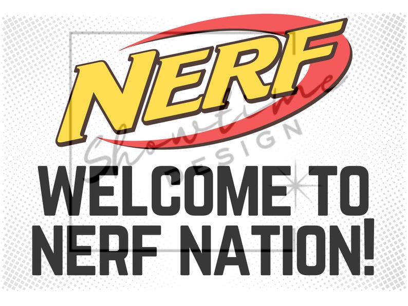 Nerf Night Pdf, Nerf Battle Png, Boys Birthday Party Signs, Digital ...