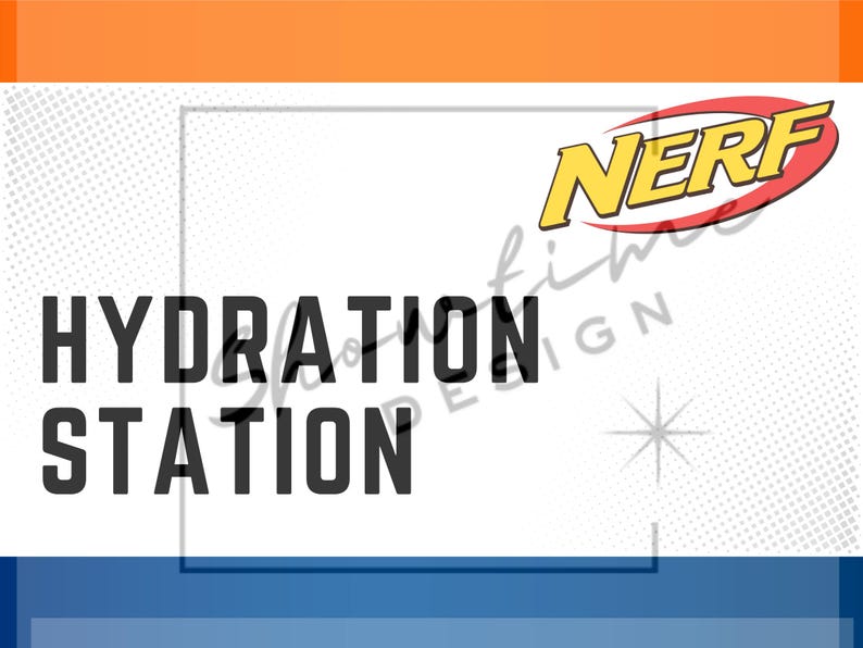 Nerf Birthday Party Signs, Blue and Orange Prints (PDF & PNG) - Etsy