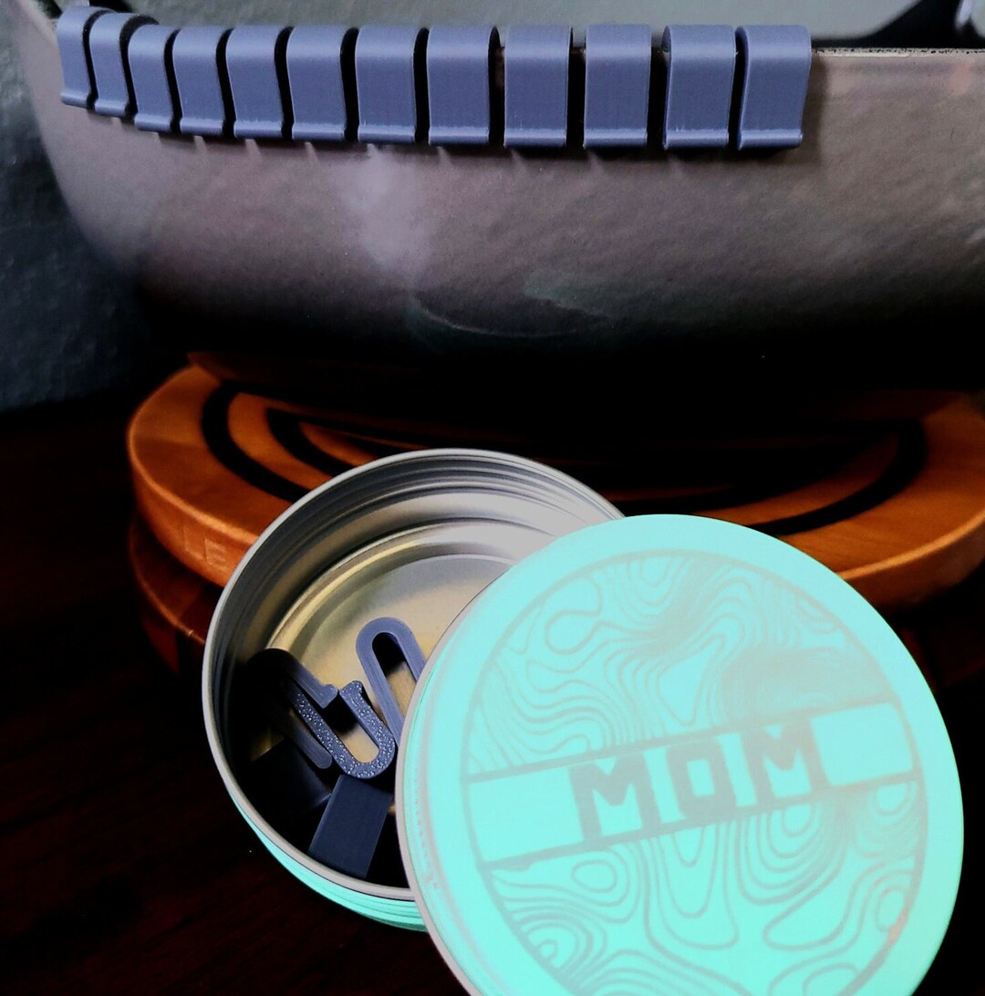 Pot Protector Clip Set With Personalized Mint Metal Storage Tin to Fit ...