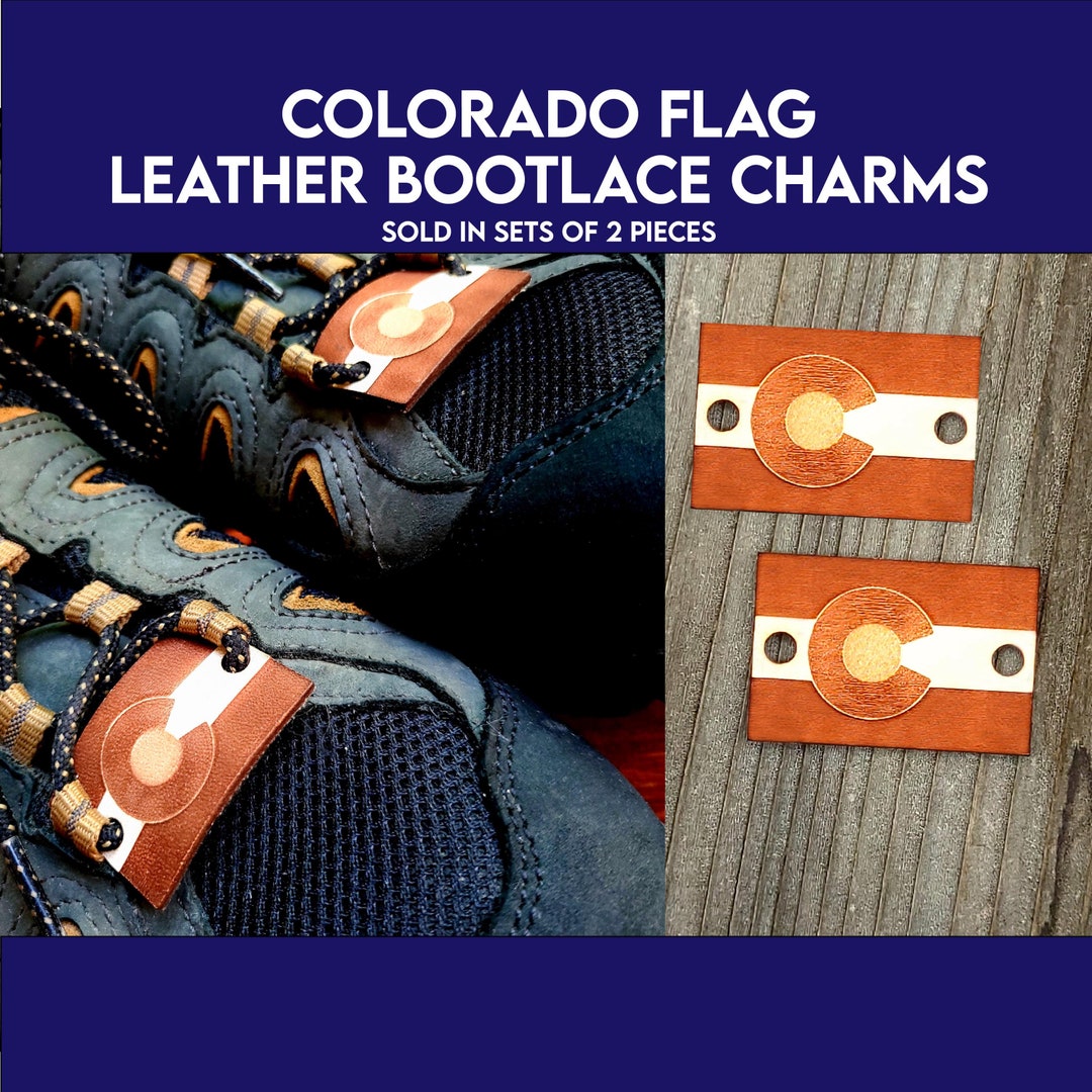 Colorado Flag Leather Boot Charms, Boot Accessories, Shoelace, Lacelets ...