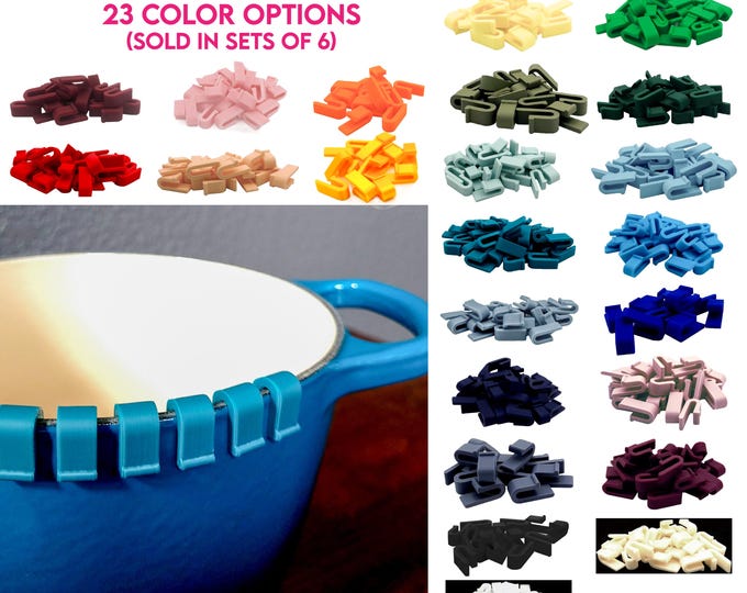 Dutch Oven Lid Protector Clips Set of 6 Made to Fit LE CREUSET STAUB ...