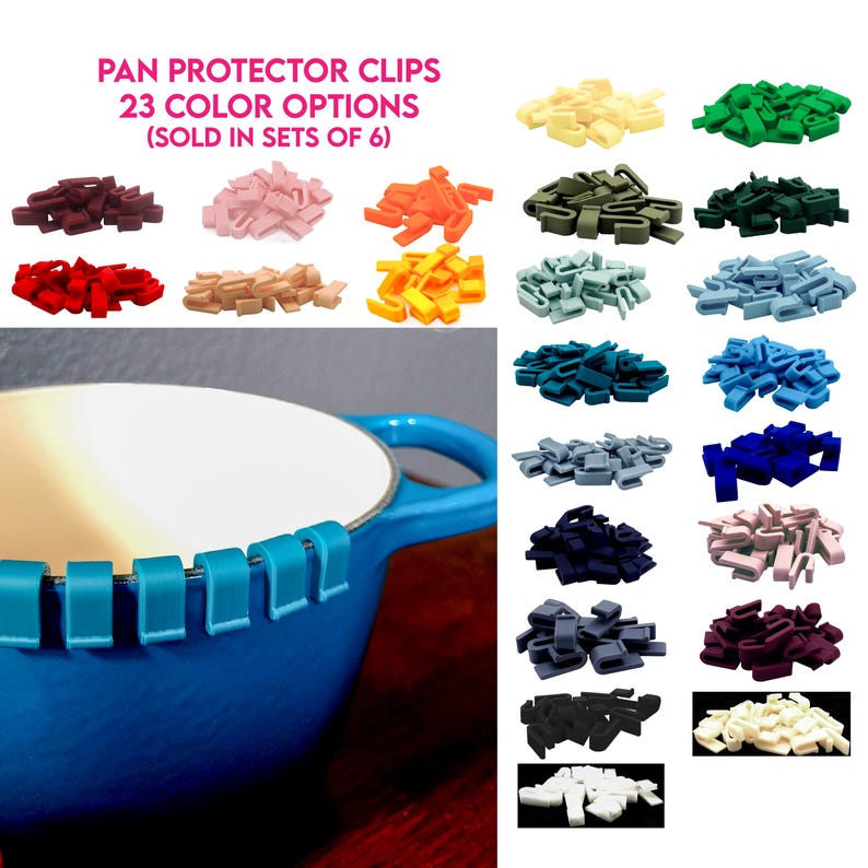 Dutch Oven Lid Protector Clips Set of 6 Made to Fit LE CREUSET STAUB ...