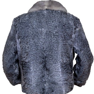 Men's Real Gray KARAKUL ASTRAKHAN Persian Lamb FUR Big Tall Coat Mink ...