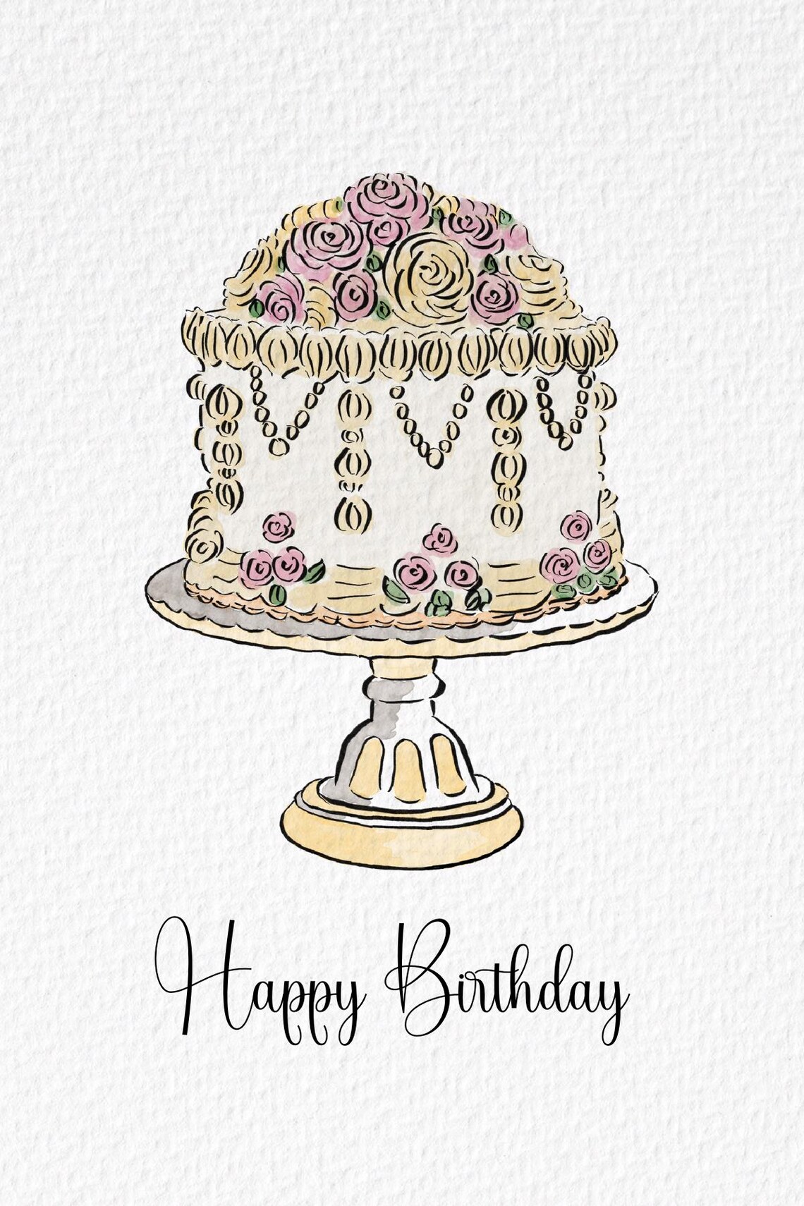 Hand-drawn Greeting Card for Birthday, Valentine's Day, Engagement ...