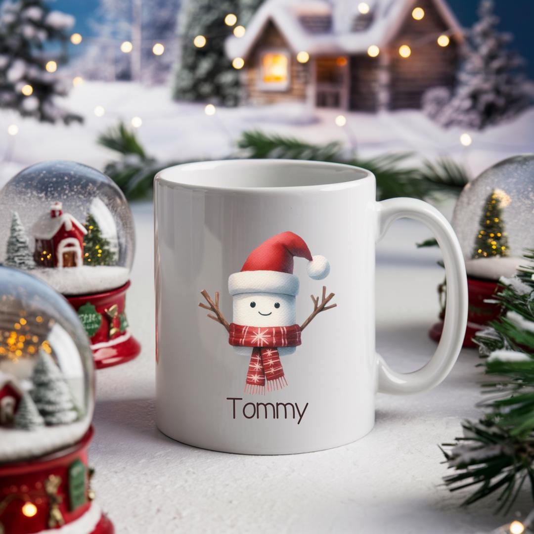 Personalized Name Marshmallow Hot Chocolate Mug, Christmas Gift for Kid ...