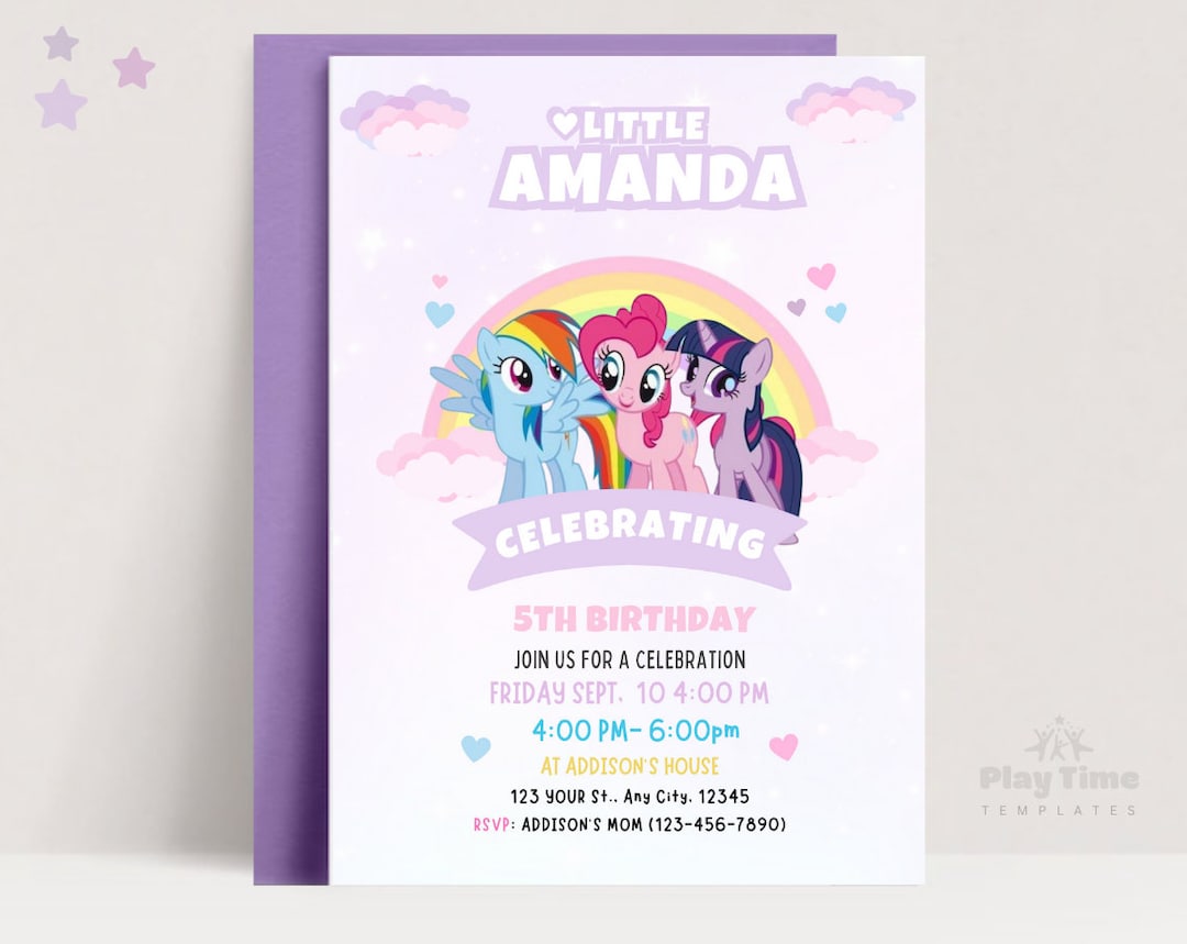 My Little Pony Invitation | My Little Pony Birthday Party Invitation ...