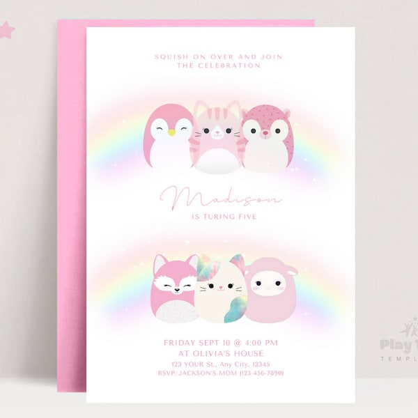 Squishmallow Birthday Card Printable - Etsy