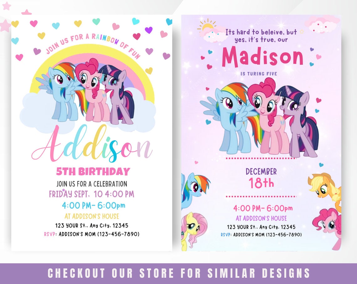 My Little Pony Invitation | My Little Pony Birthday Party Invitation ...